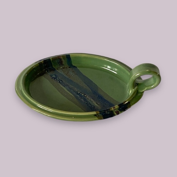 Neher | Dining | Neher Clay In Motion Green Glazed Dish With Handle 75 ...